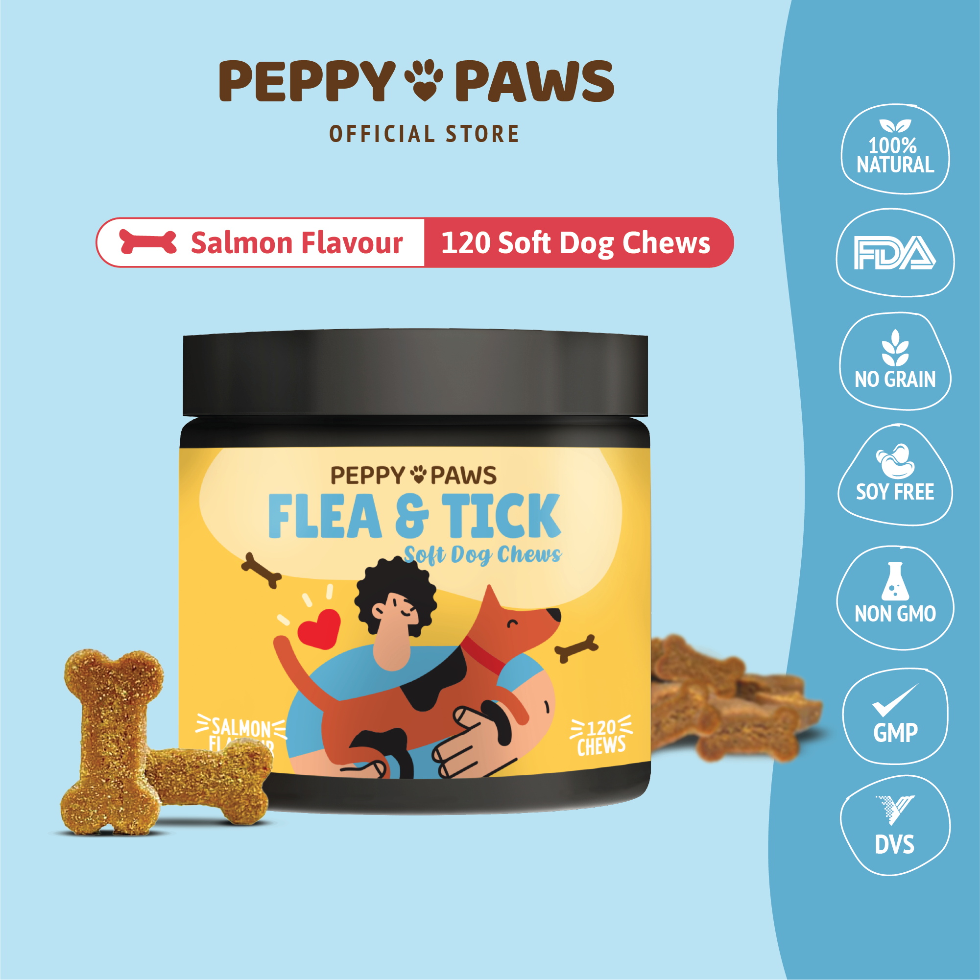 Peppy Paws Flea & Tick Soft Dog Chews (120 Chews) – PeppyPaws